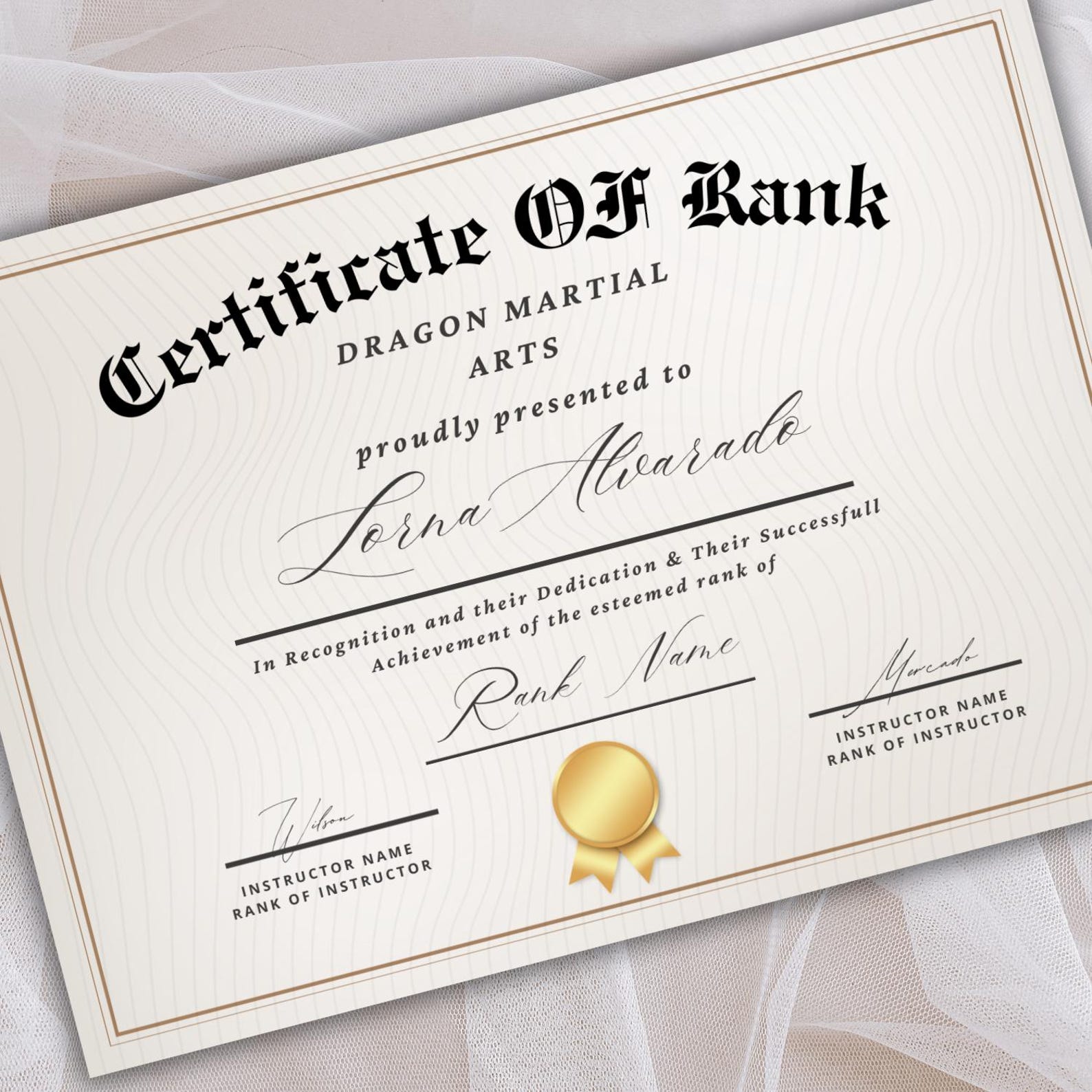 Editable Certificate of Rank Template, Rank Certificate, Printable ...