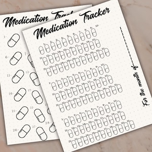 Medication Tracker Template, Medication Tracker, Health Tracker, Pill ...