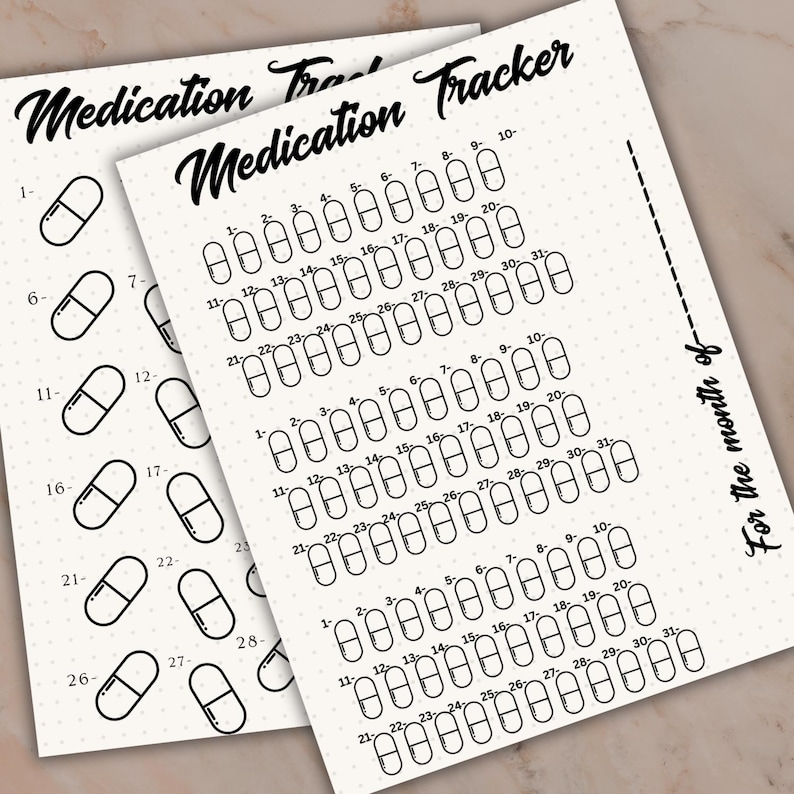 Medication Tracker Template, Medication Tracker, Health Tracker, Pill ...