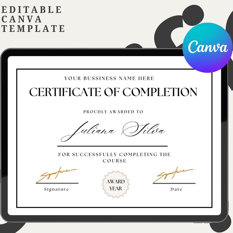 Editable Certificate of Completition Template, Graduation Certificate ...