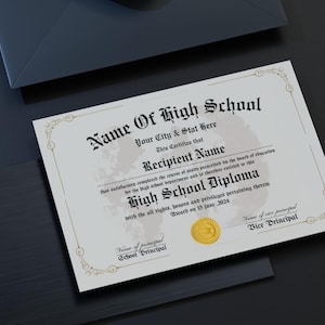 High School Diploma Template, High School Diploma With Gold Seal ...