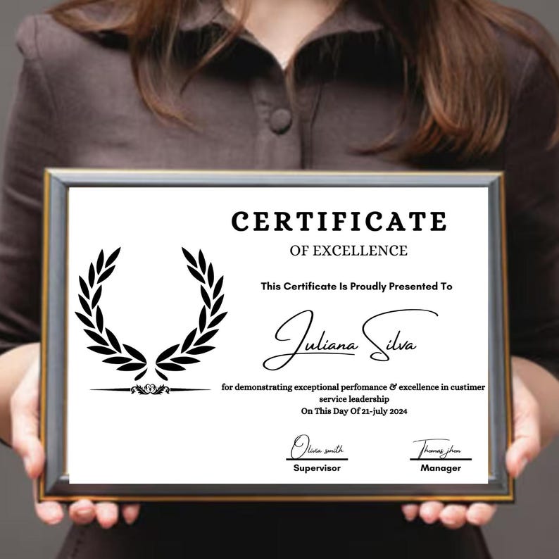 Editable Certificate of Excellence Template, Award Certificate ...