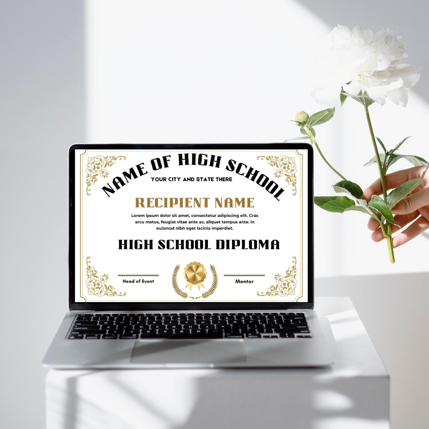 Printable High School Diploma, School Equivalency Diploma, Graduation ...