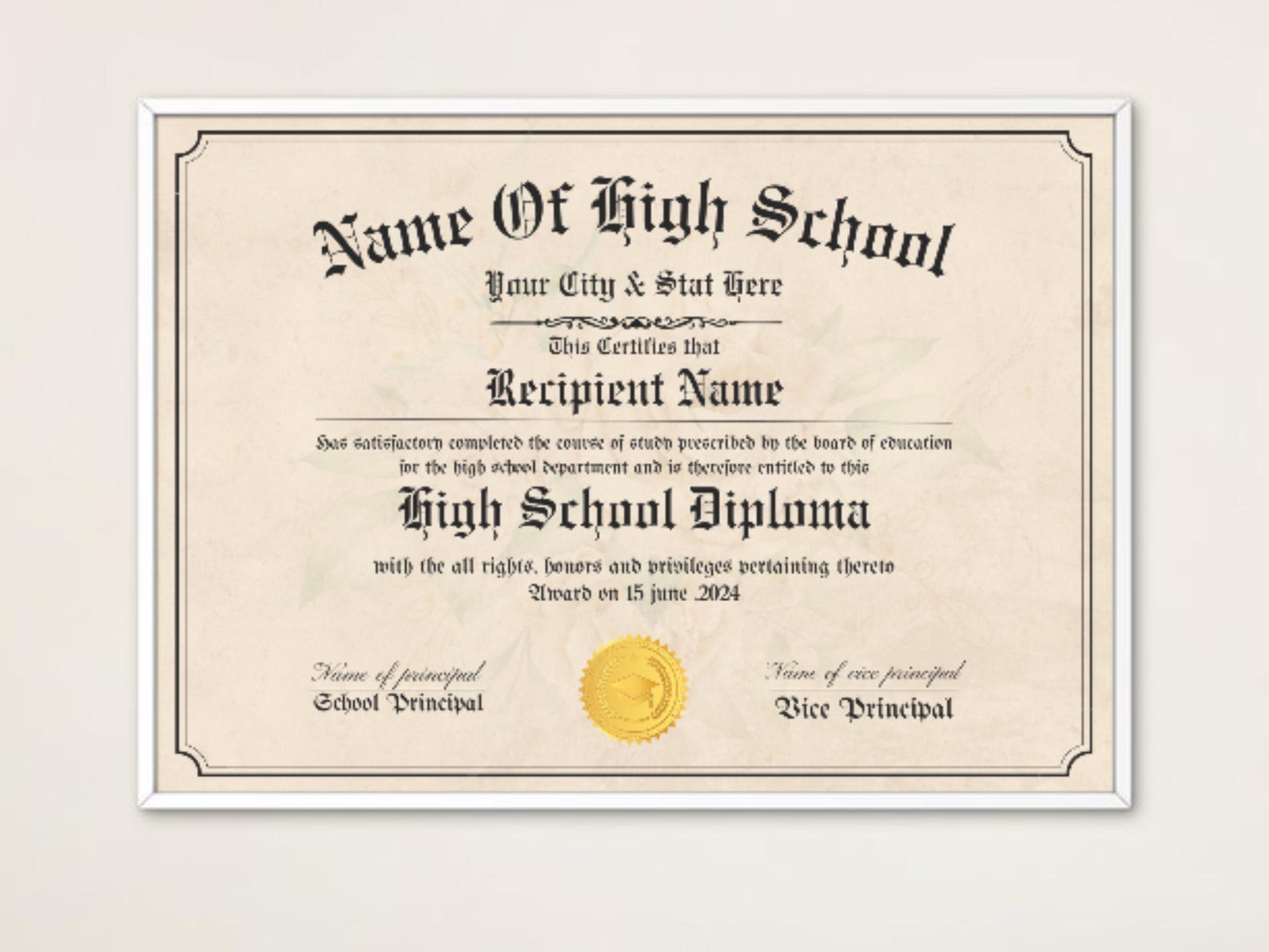 Editable High School Diploma Template, Homeschool Diploma Template,high ...
