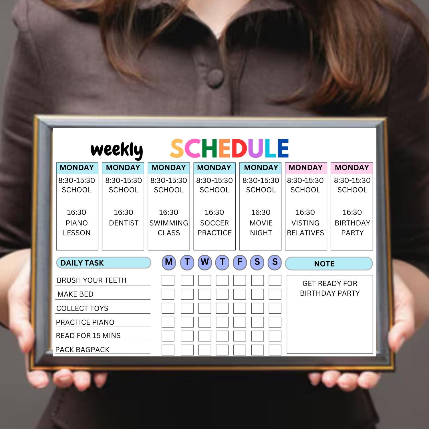 Editable Weekly Schedule Kids, Kids Weekly Planner, Printable Template ...