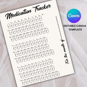 Medication Tracker Template, Medication Tracker, Health Tracker, Pill ...