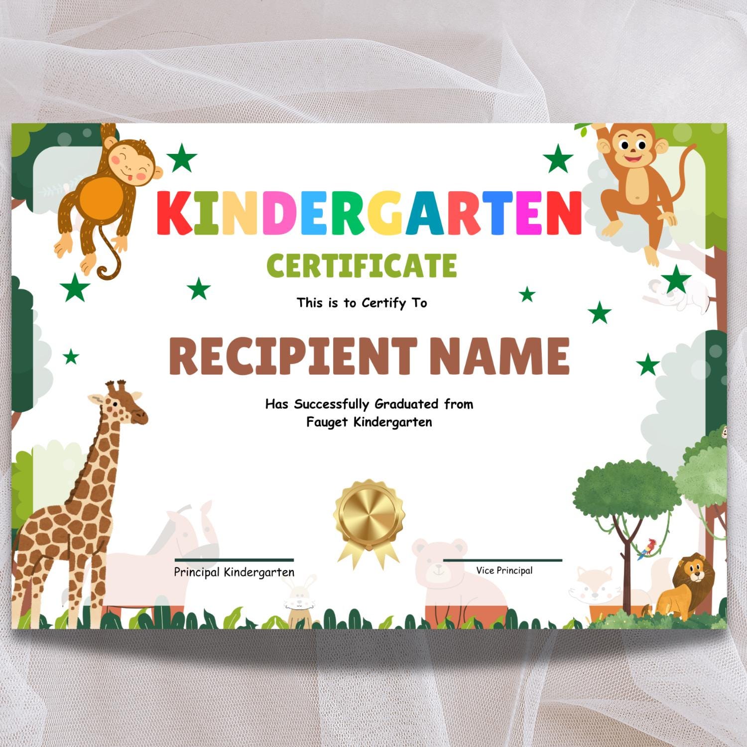 Editable Kindergarten Certificate Template, Graduation Certificate ...