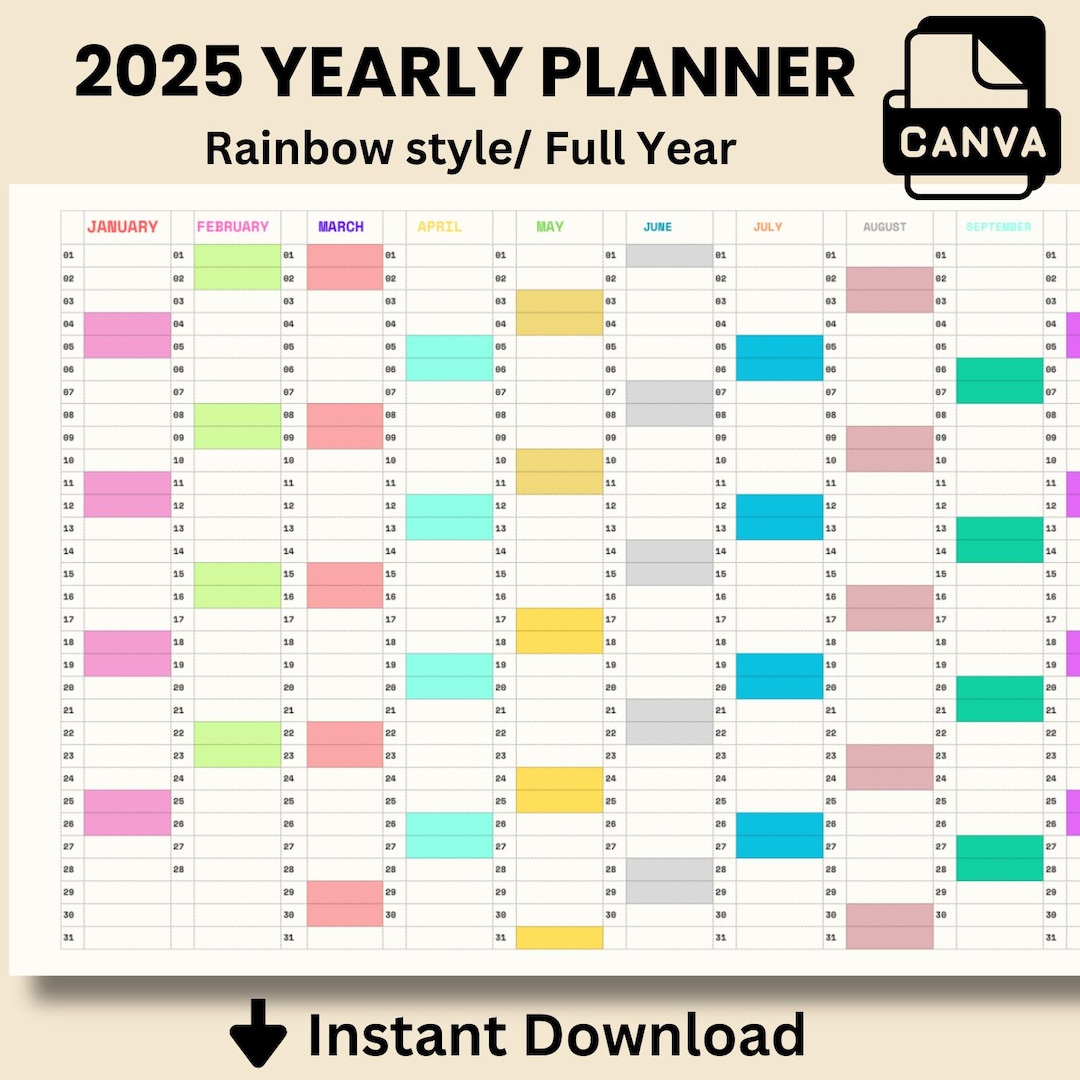 2024-2025 Year Planner, Vertical Planner Calendar, Minimalistic ...