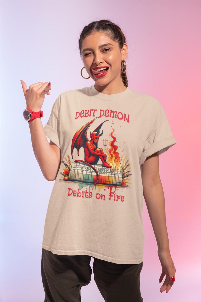 Debit Demon Tee – Funny Halloween Accounting Shirt - Etsy UK
