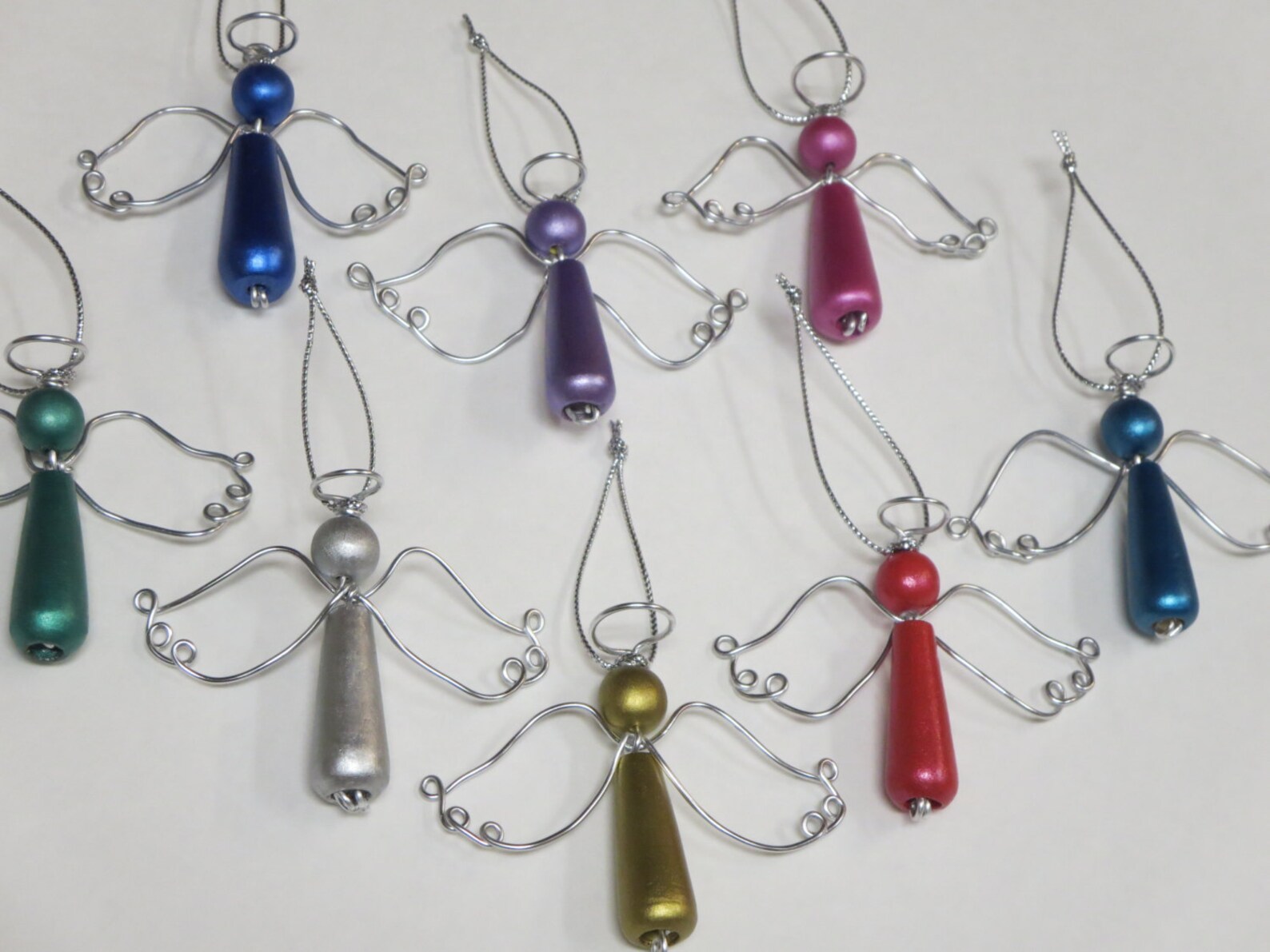 Handmade Wire Angel Ornaments - Set of 8 - Etsy