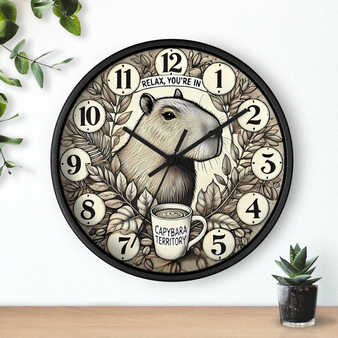 Capybara Wall Clock - Whimsical Animal Home Decor - Capybara Territory ...