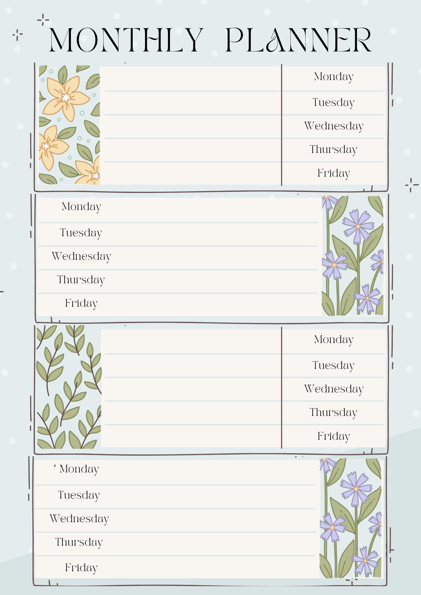Daily Productivity Template | Printable Planner | Digital Download - Etsy