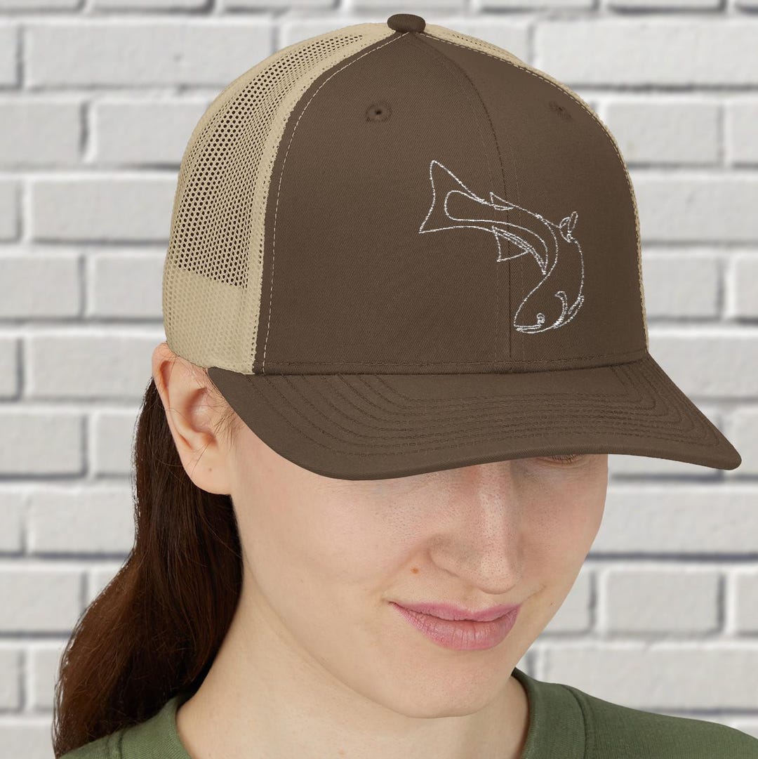 Outdoorsy Fisherman Trucker Hat W/ a Fish for Every Angler | Outdoor ...