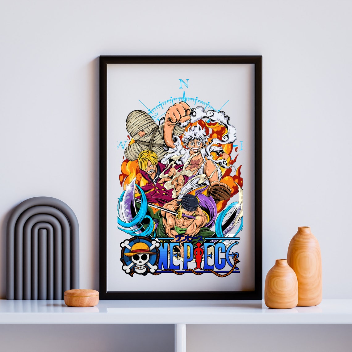 One Piece Printable Poster Wall Art Prints Japanese Anime Characters ...
