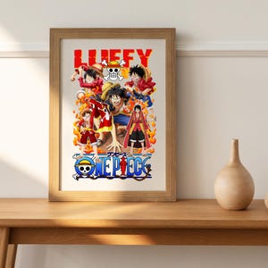 One Piece Printable Poster Wall Art Prints Japanese Anime Characters ...