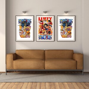 One Piece Printable Poster Wall Art Prints Japanese Anime Characters ...