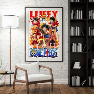 One Piece Printable Poster Wall Art Prints Japanese Anime Characters ...