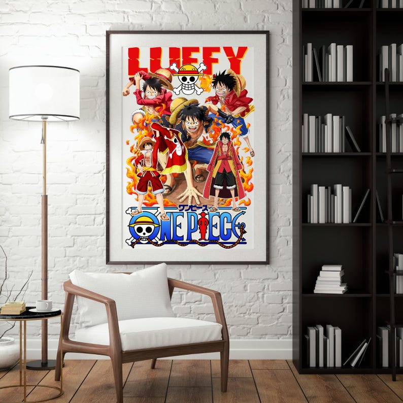 One Piece Printable Poster Wall Art Prints Japanese Anime Characters ...