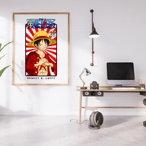 One Piece Printable Poster Wall Art Prints Japanese Anime Characters ...