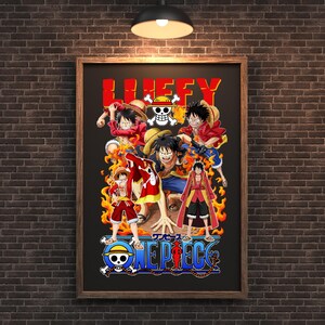 One Piece Printable Poster Wall Art Prints Japanese Anime Characters ...
