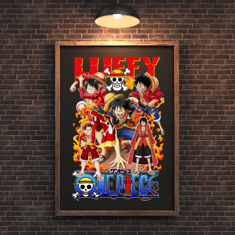 One Piece Printable Poster Wall Art Prints Japanese Anime Characters ...