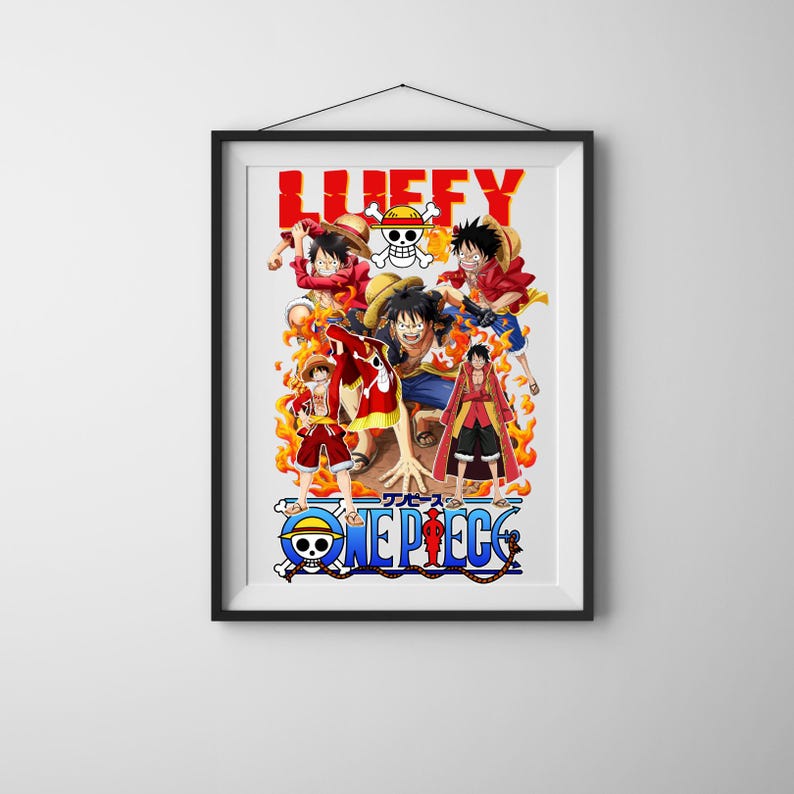 One Piece Printable Poster Wall Art Prints Japanese Anime Characters ...