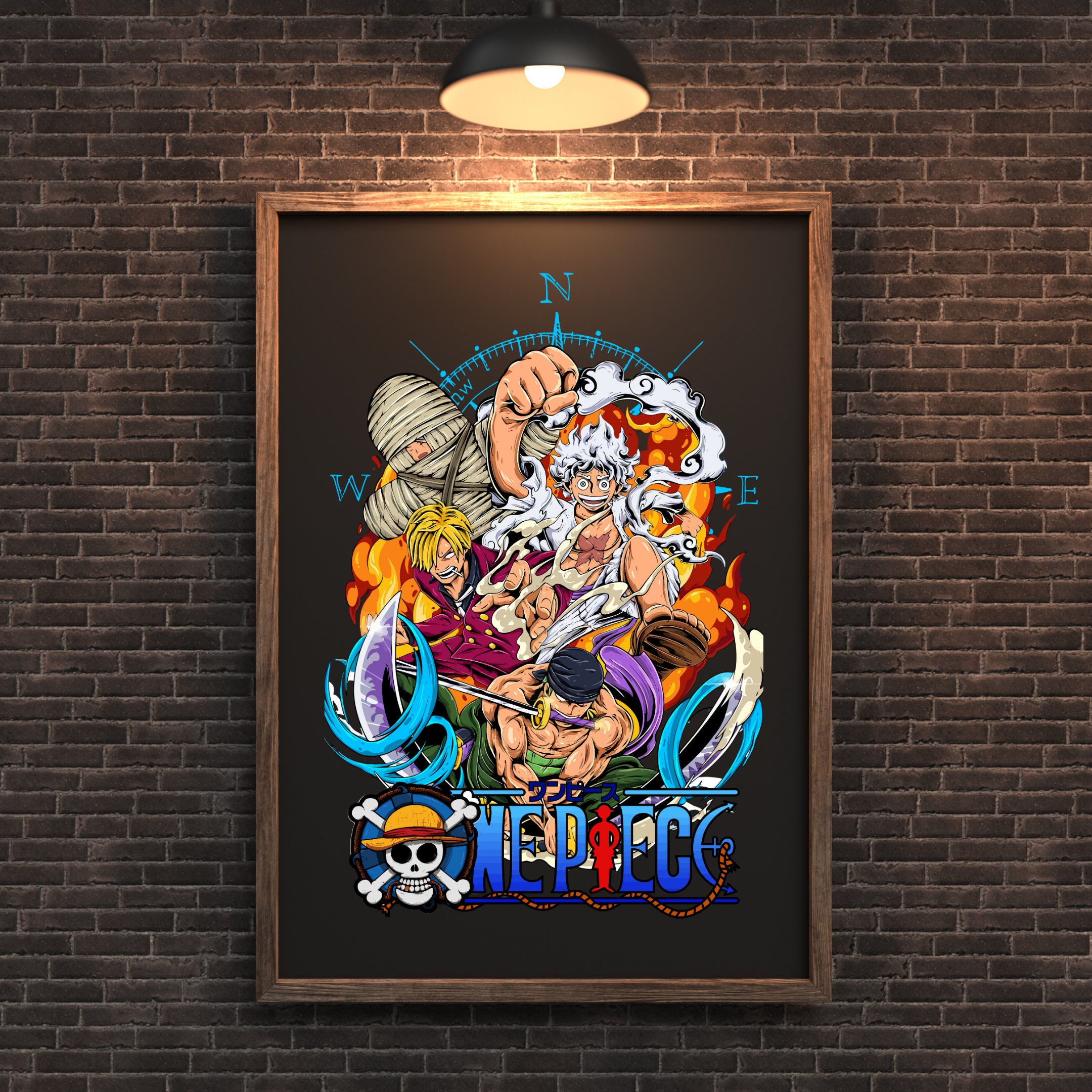 One Piece Printable Poster Wall Art Prints Japanese Anime Characters ...