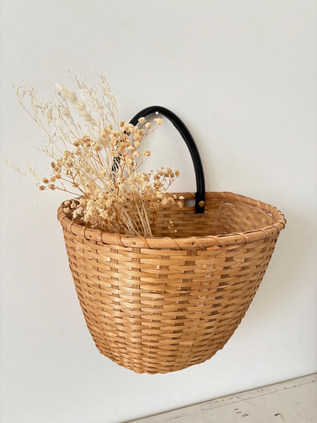Wicker Basket Round Wall Basket Wicker Vintage Hanging Basket Vintage ...