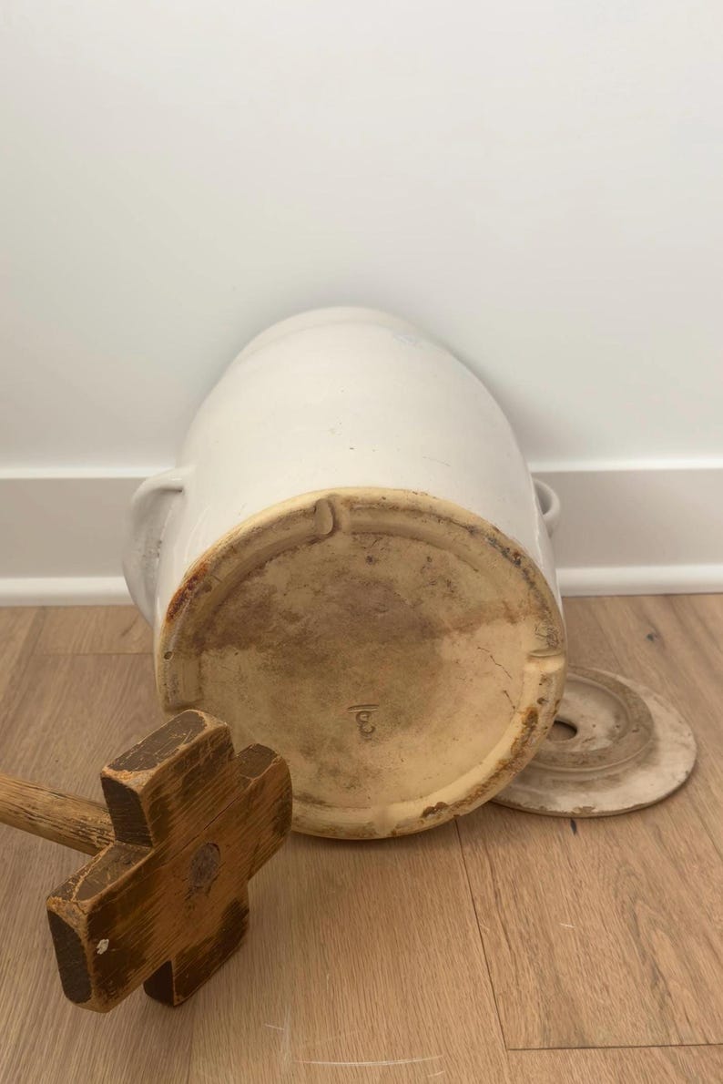 Antique Pottery Butter Churn: 3-gallon Blue Cherokee Indian Head Crock ...