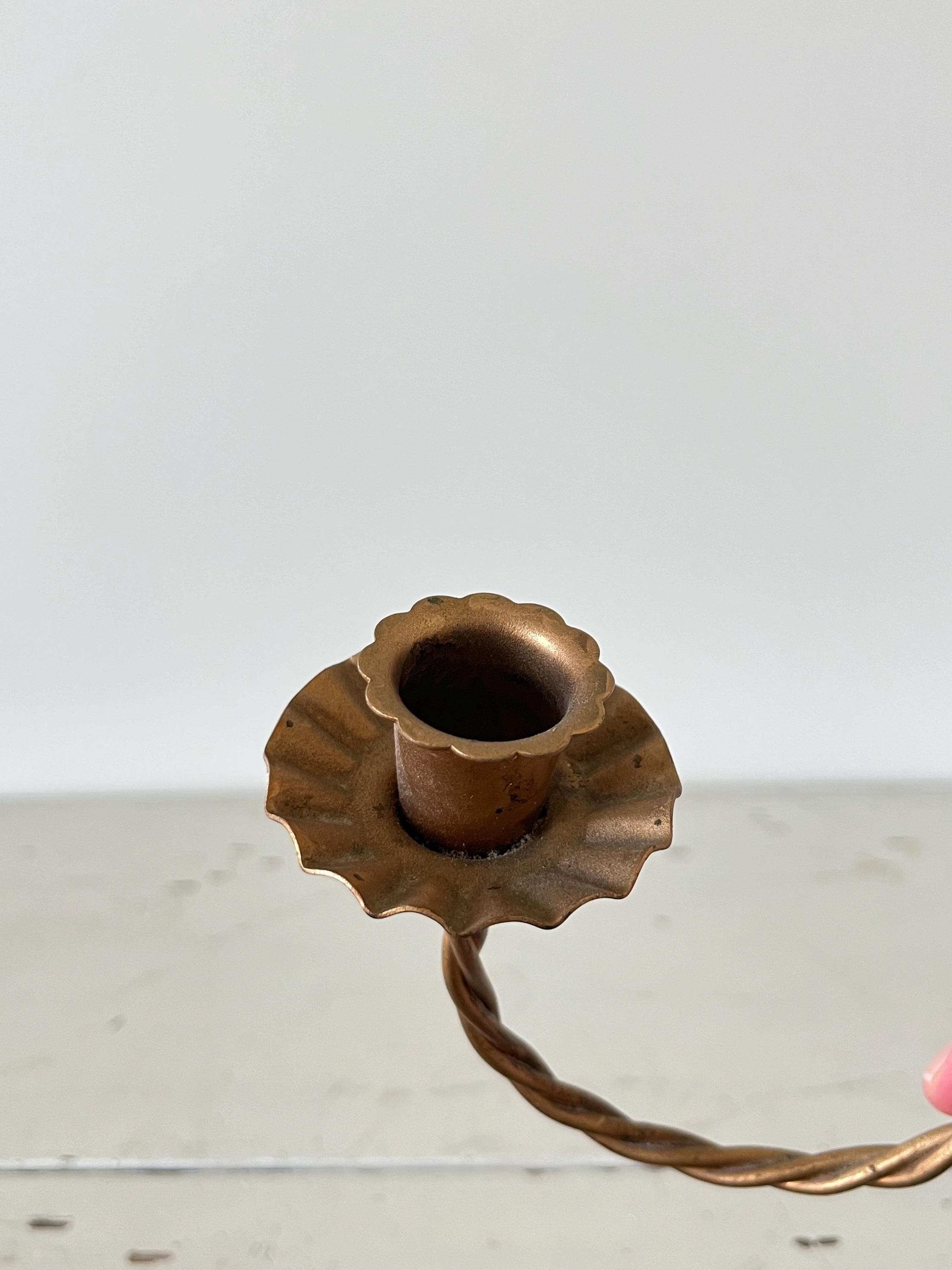 Candle Sconce Copper Candlestick Wall Sconce Gold Vintage Candlestick ...