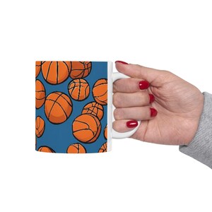Ceramic Mug, Cute Cartoon Basketball Coffee Cup, Sports Fan Gift ...