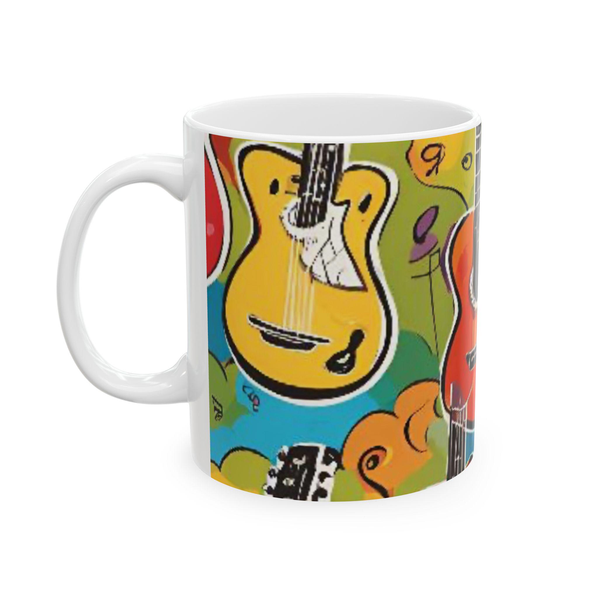 Guitar Mug, Colorful Musical Instrument Coffee Cup, Music Lover Gift ...