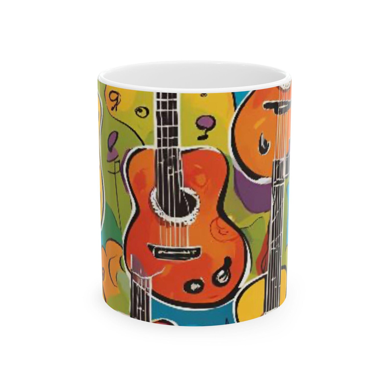 Guitar Mug, Colorful Musical Instrument Coffee Cup, Music Lover Gift ...