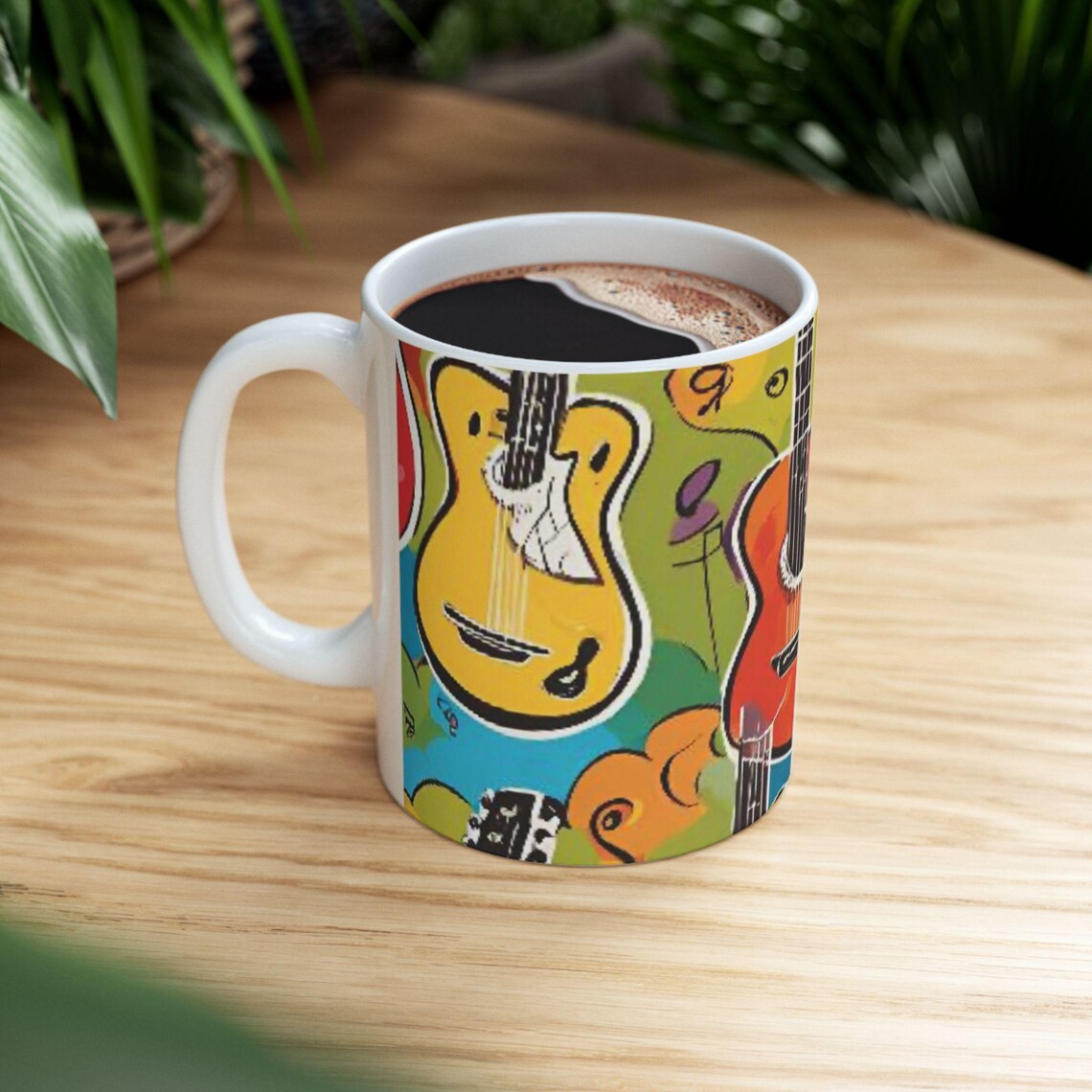 Guitar Mug, Colorful Musical Instrument Coffee Cup, Music Lover Gift ...