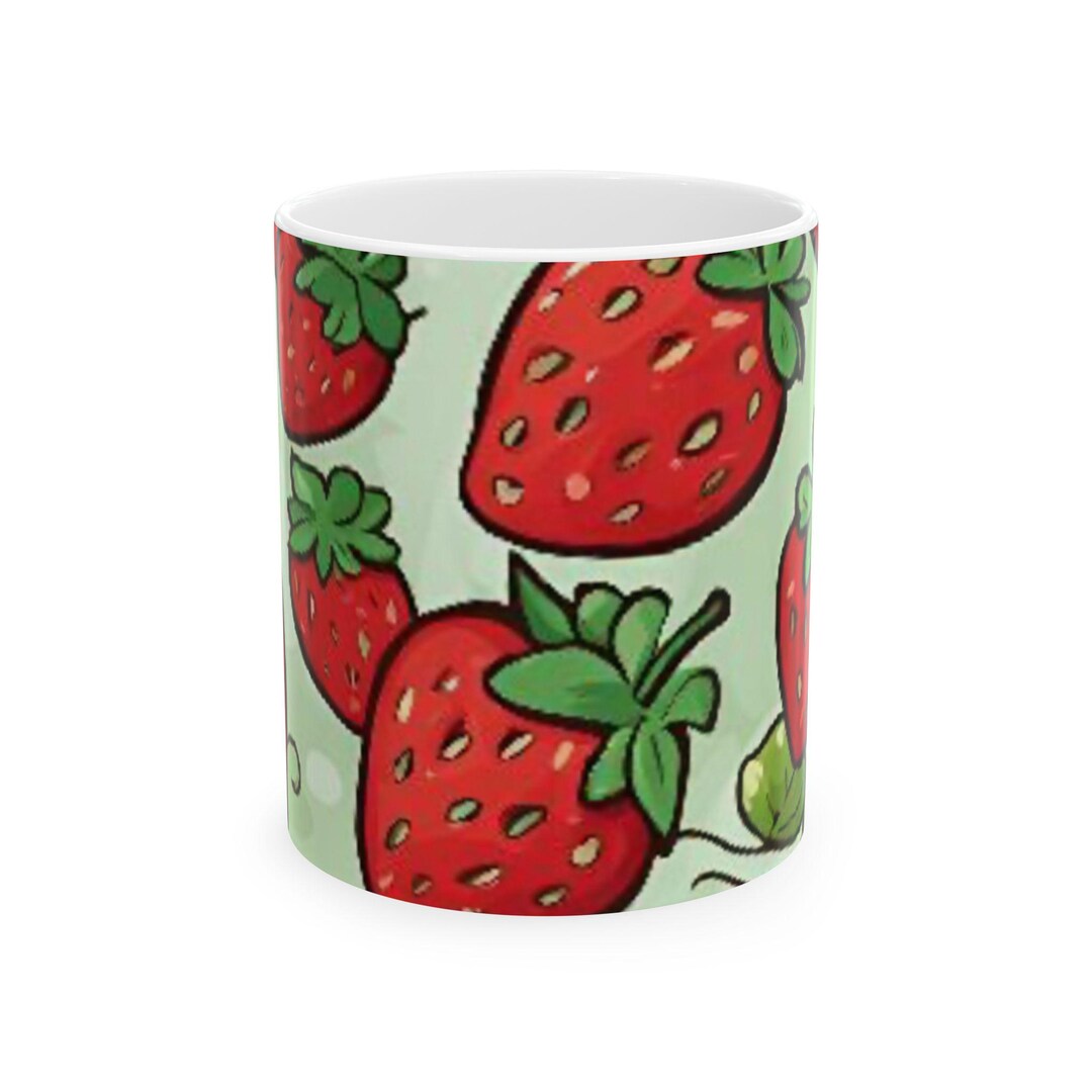 Strawberry Mug, Cute Cartoon Fruit Coffee Cup, Kitchen Decor, Gift for ...