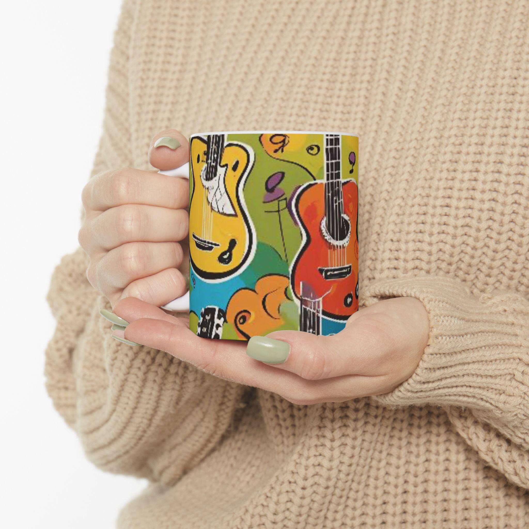 Guitar Mug, Colorful Musical Instrument Coffee Cup, Music Lover Gift ...