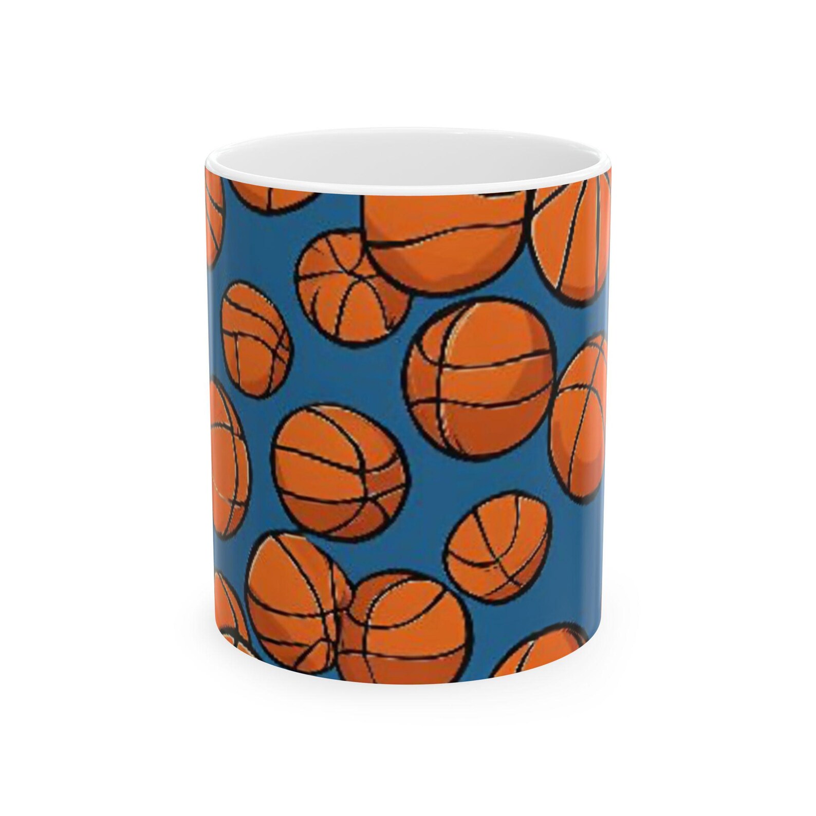 Ceramic Mug, Cute Cartoon Basketball Coffee Cup, Sports Fan Gift ...