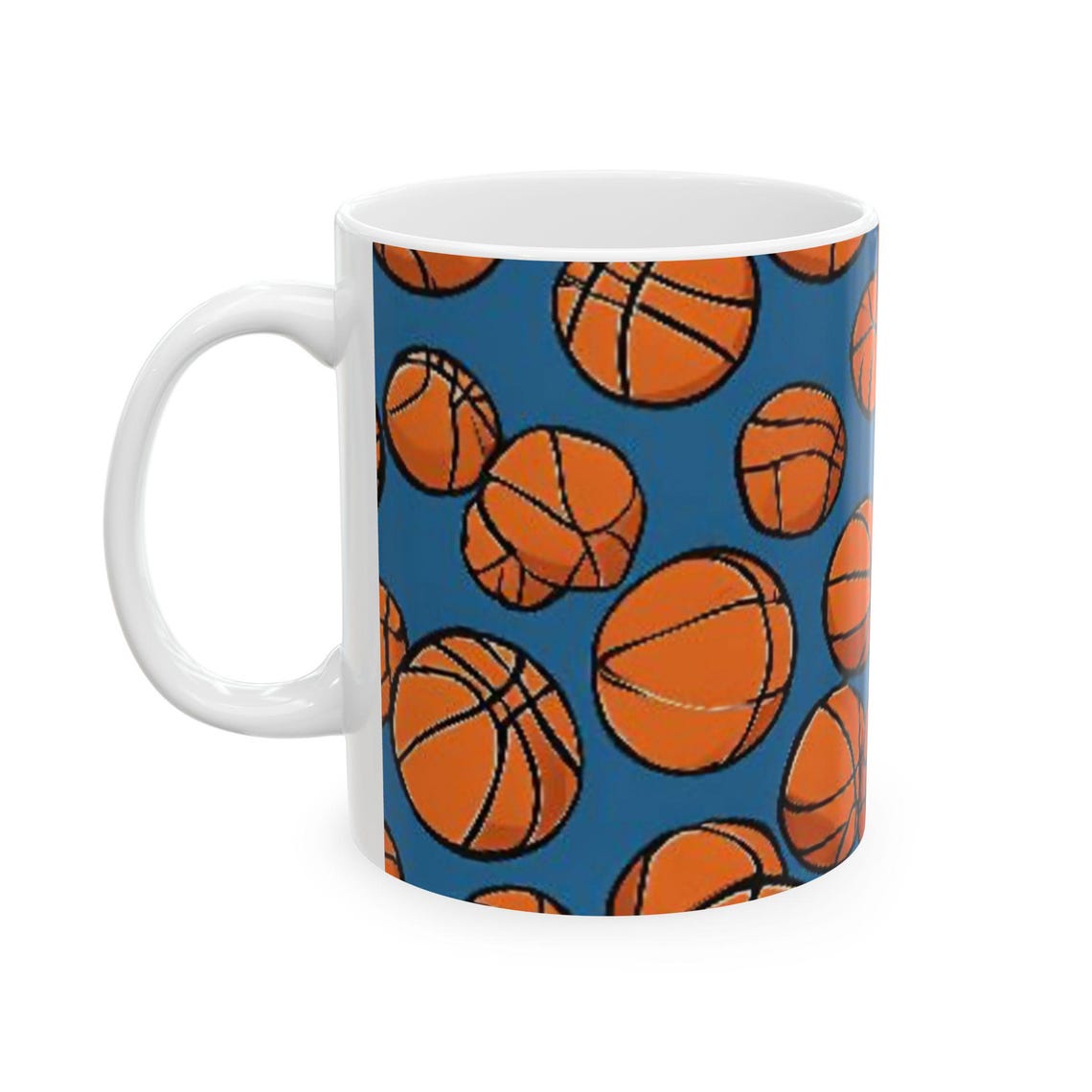 Ceramic Mug, Cute Cartoon Basketball Coffee Cup, Sports Fan Gift ...
