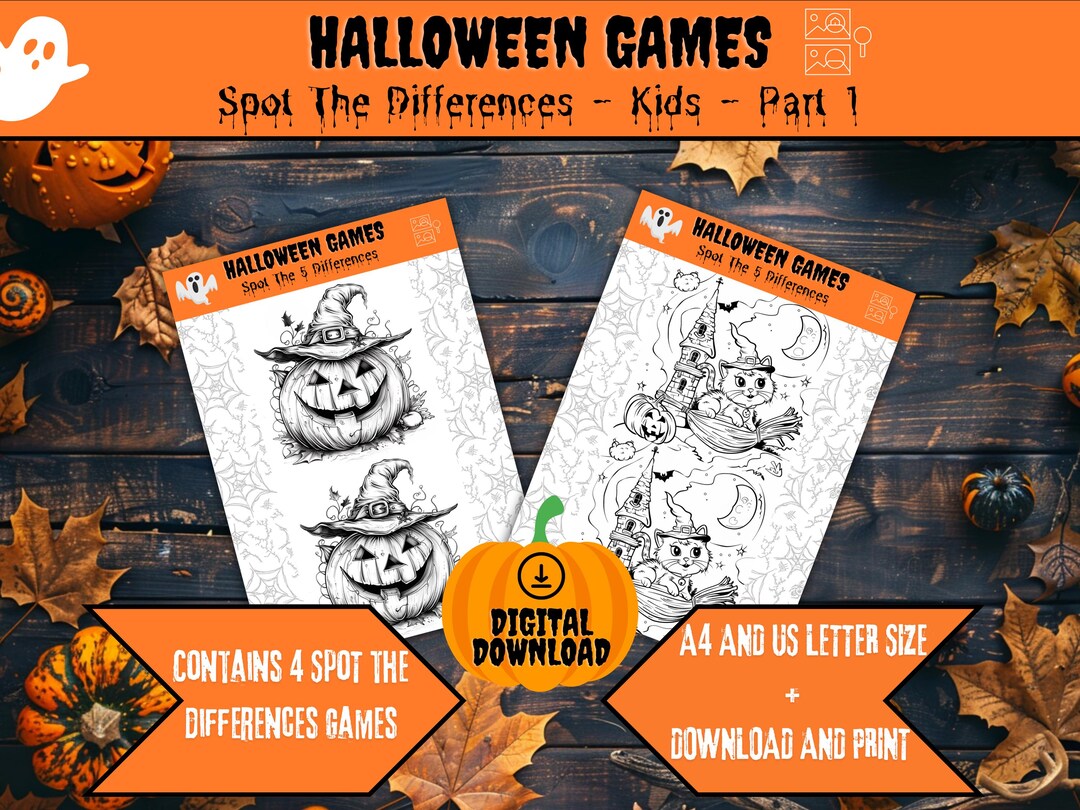 Halloween 'spot the Difference' Puzzles | Digital Download | Fun and ...