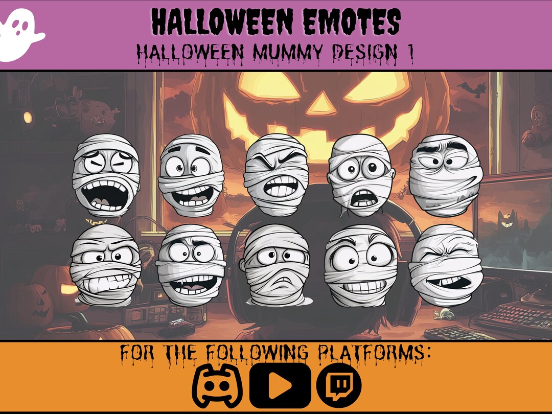 Mummy Emotes Pack for Twitch, Discord and Youtube | Spooky & Fun ...