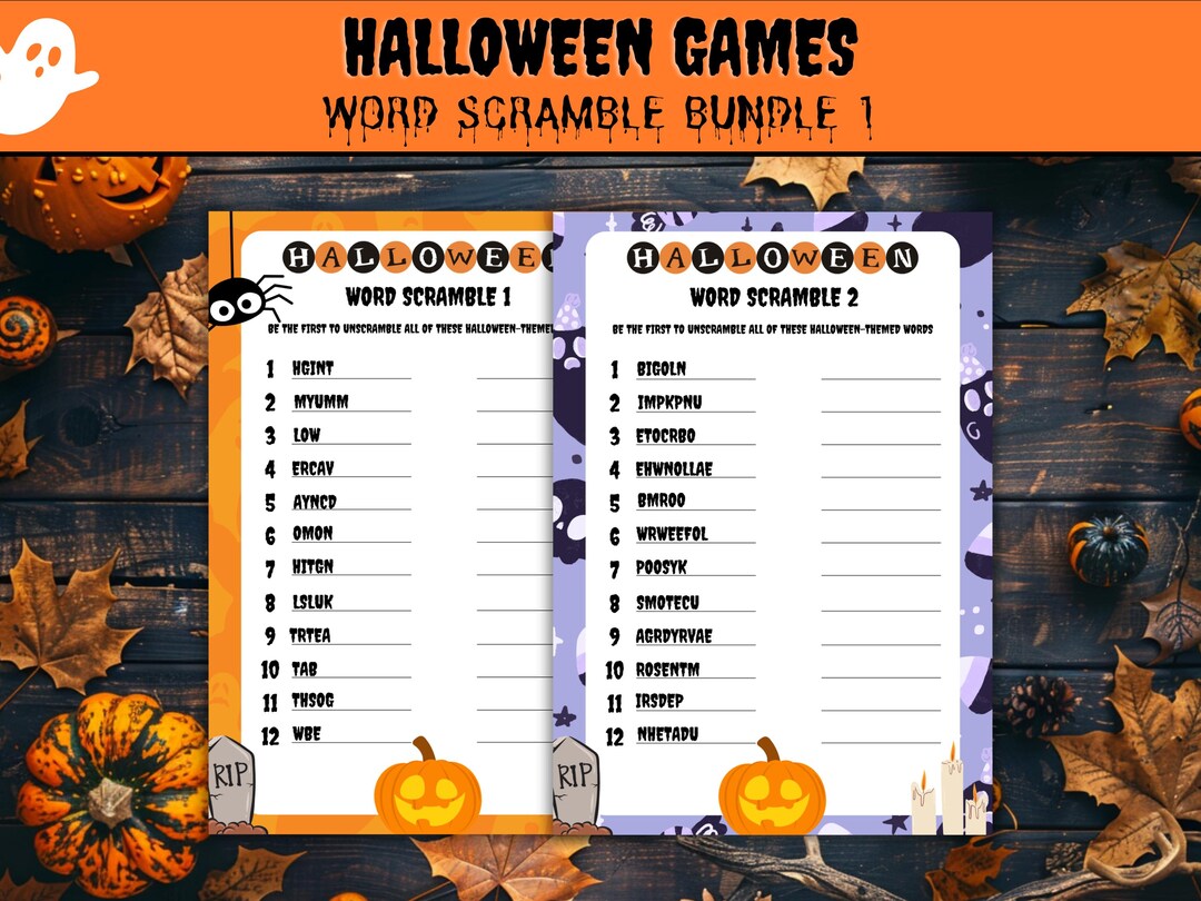 Halloween Word Scramble Game: Printable Spooky Activity Sheet (digital ...