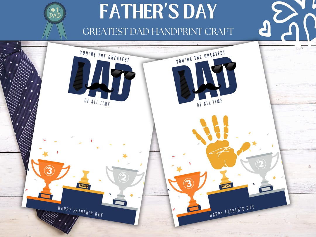 Greatest Dad Handprint Craft Printable – Father's Day Keepsake Gift for ...