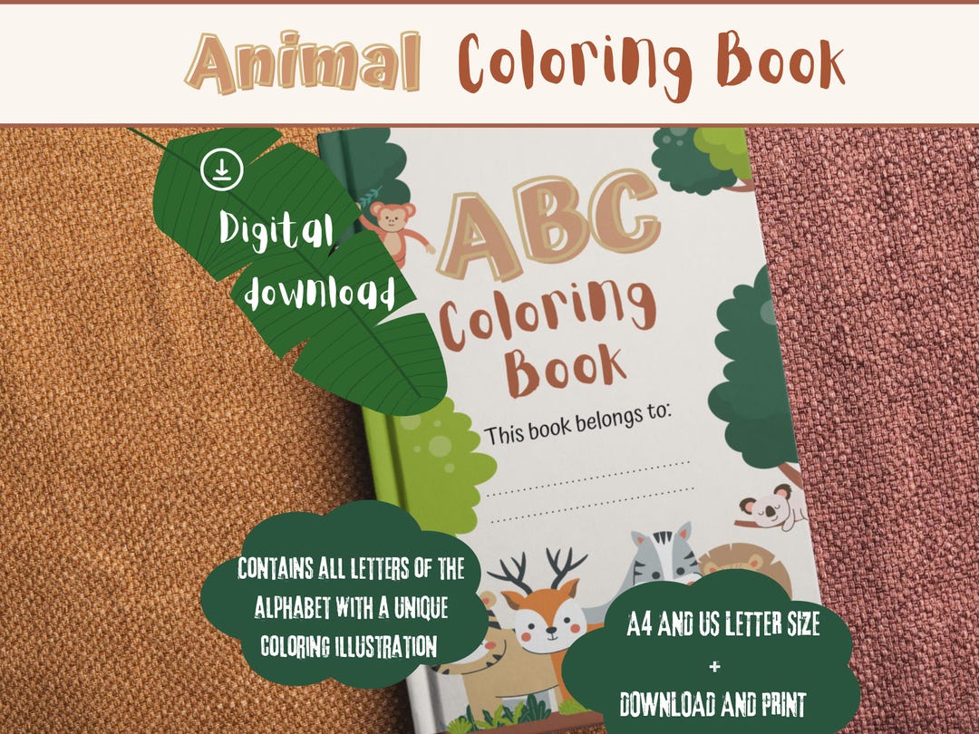 ABC Animal Coloring Book: Printable Kids Activity (digital Download) - Etsy