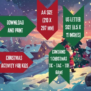 Tic-tac-toe Christmas Game | Digital Download | Christmas Tic-tac-toe ...