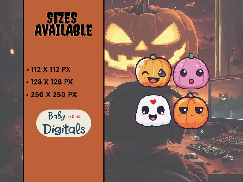 Halloween Kawaii Emotes Pack for Twitch, Discord and Youtube | Cute ...
