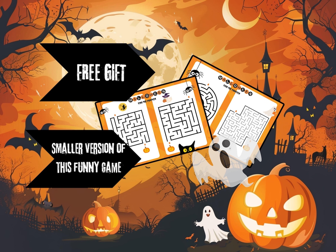 Pumpkin Hunt Halloween Maze Game | Fun Kids Activity | Printable PDF ...