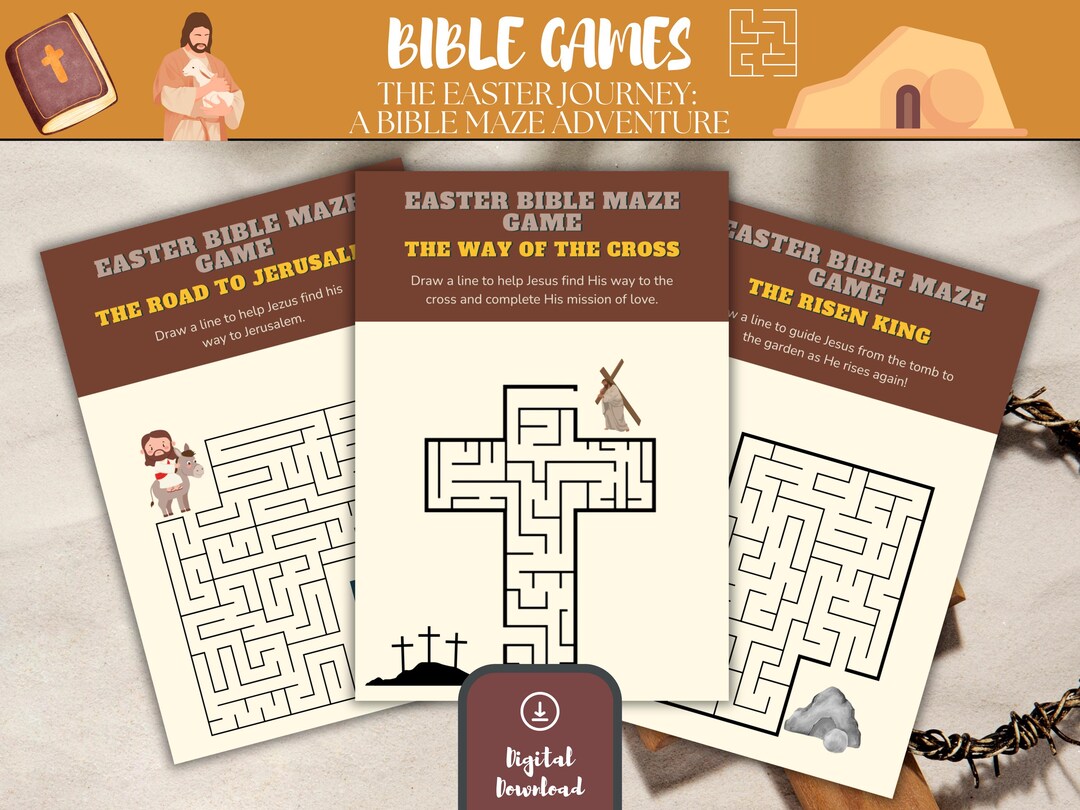 Bible Easter Maze – Christian Printable Games, Kids Easter Activity ...