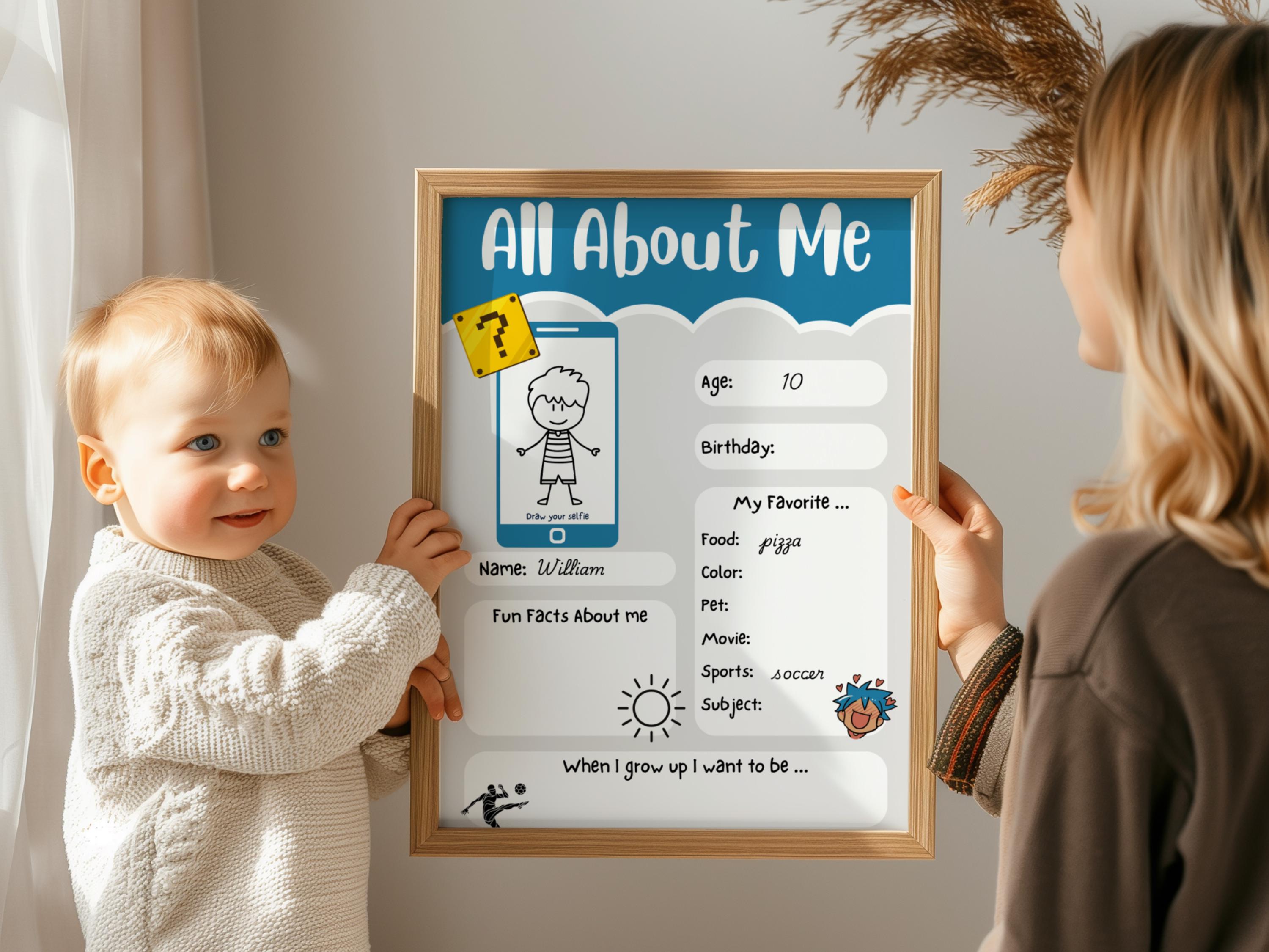 Printable All About Me Phone Template for Boys & Girls, First Day of ...