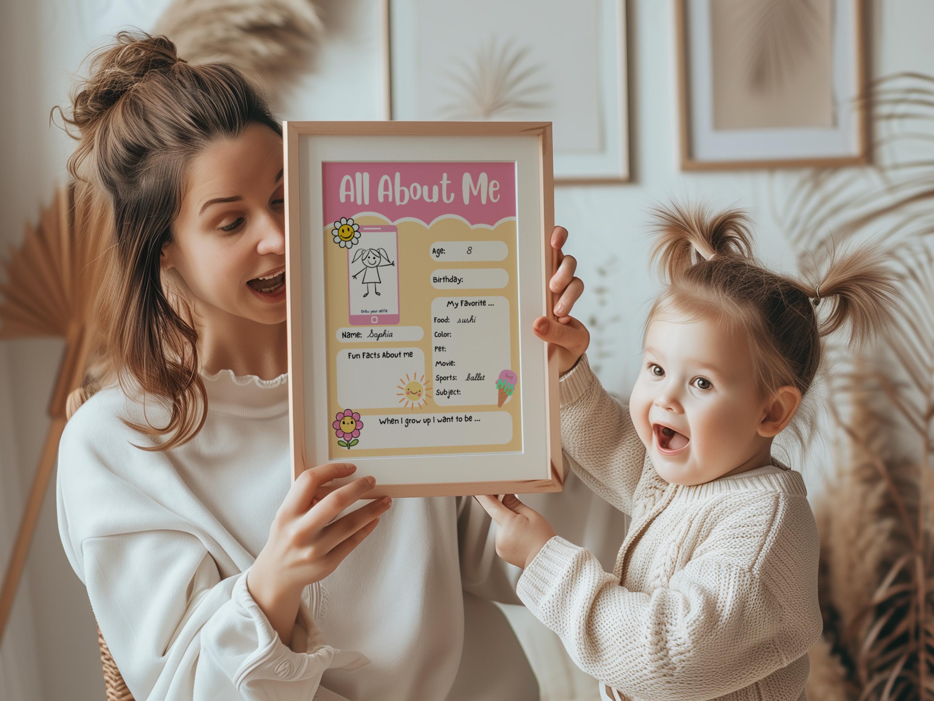 Printable All About Me Phone Template for Boys & Girls, First Day of ...