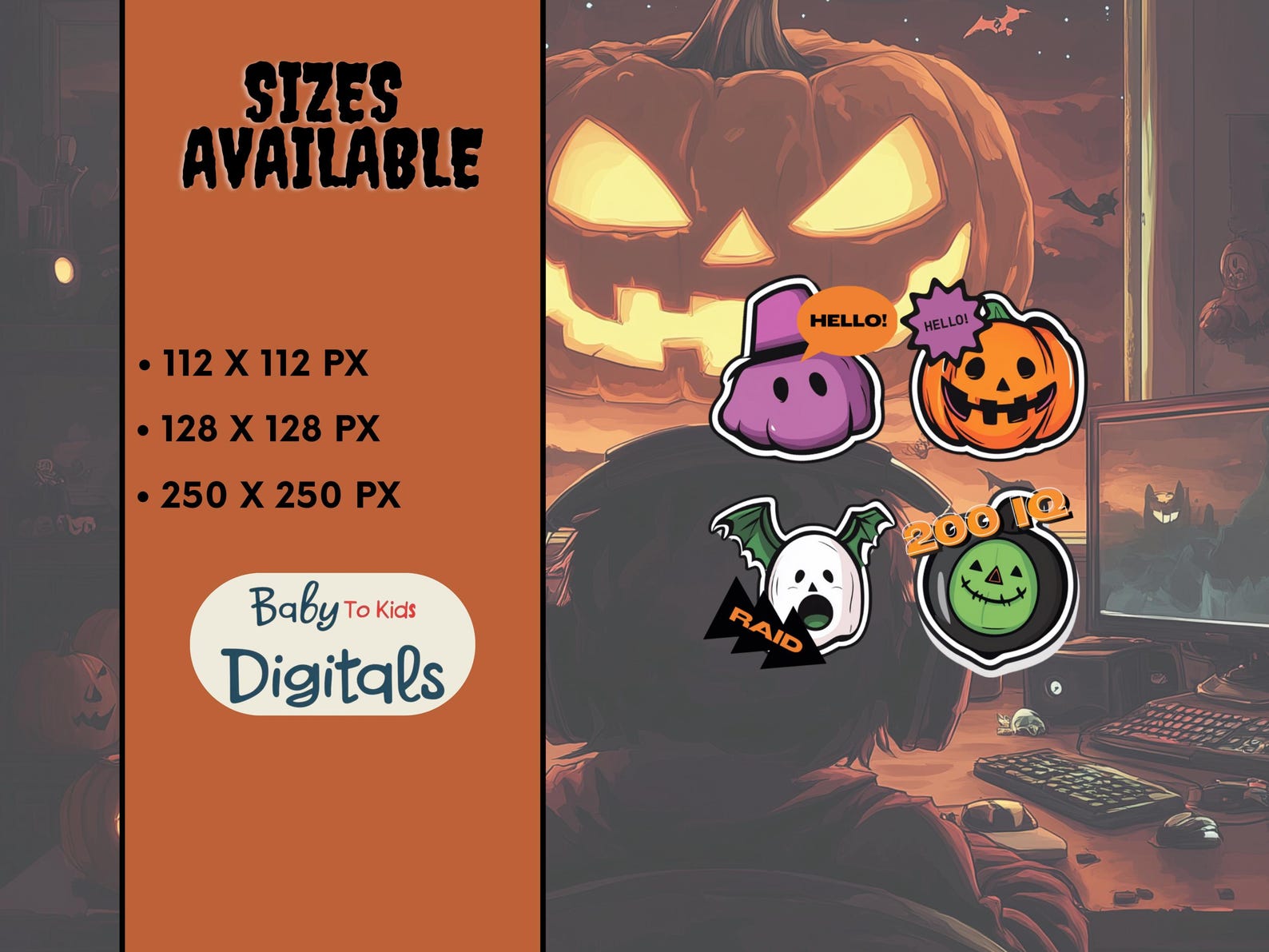 Spooky Halloween Emotes Pack for Twitch, Discord & Youtube | Cute and ...